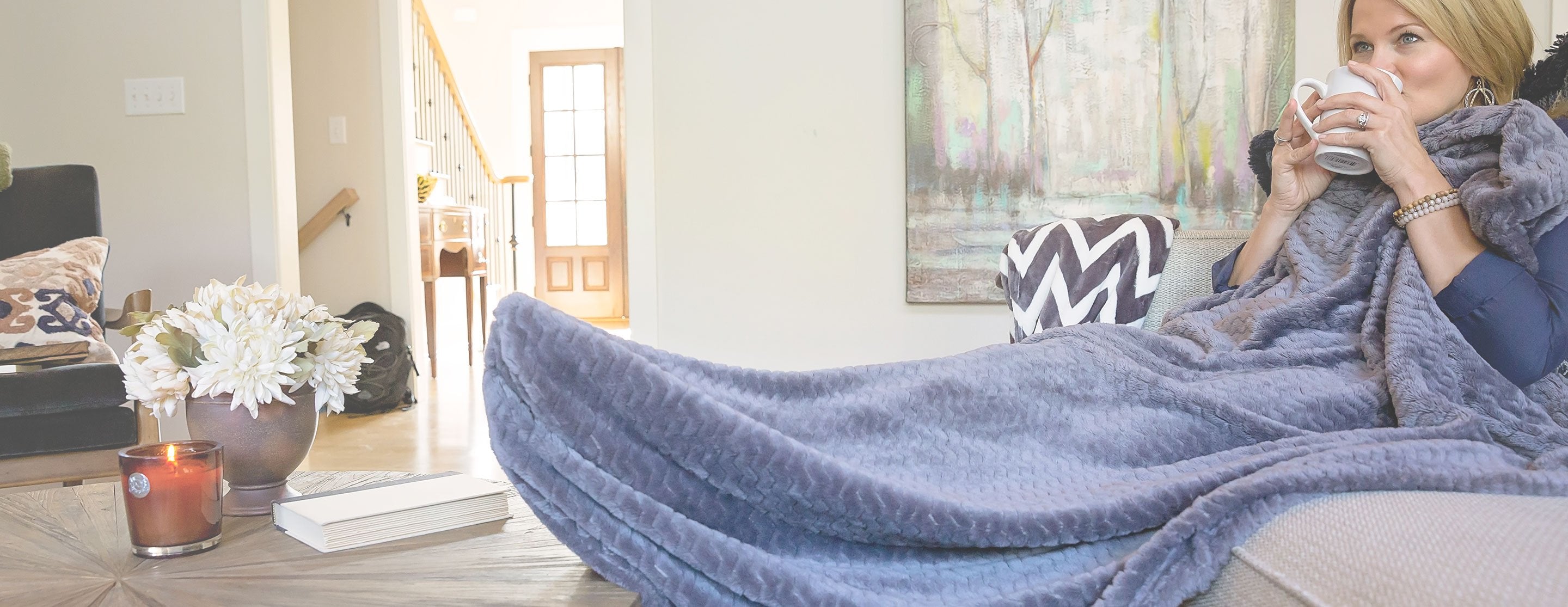 Fleece Throw Blanket With Foot Pocket - PediPocket