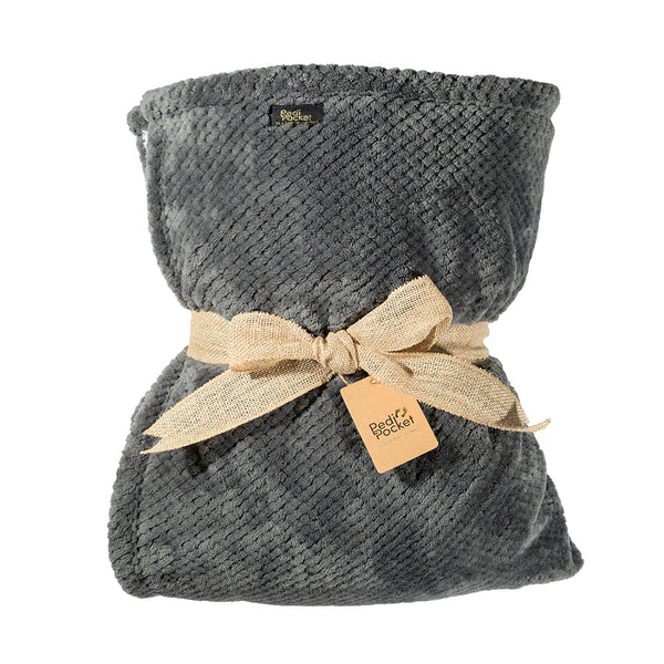 Gray XXL Fleece Foot Pocket Blanket & Gorgeous Throw - PediPocket